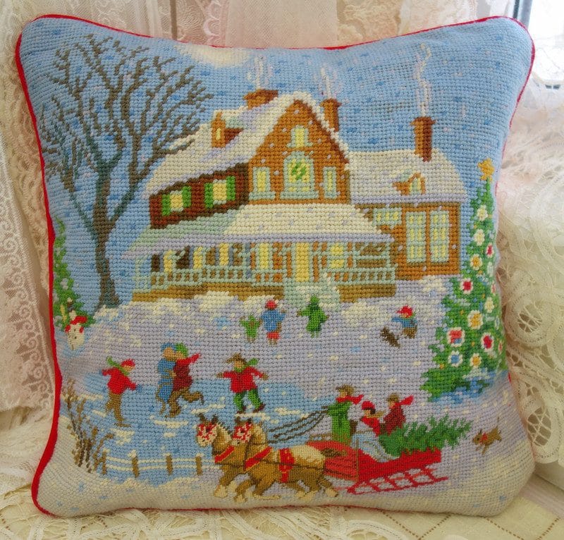 Snowflake Winter Wonderland Needlepoint Pillow Online Needlepoint Shop ...