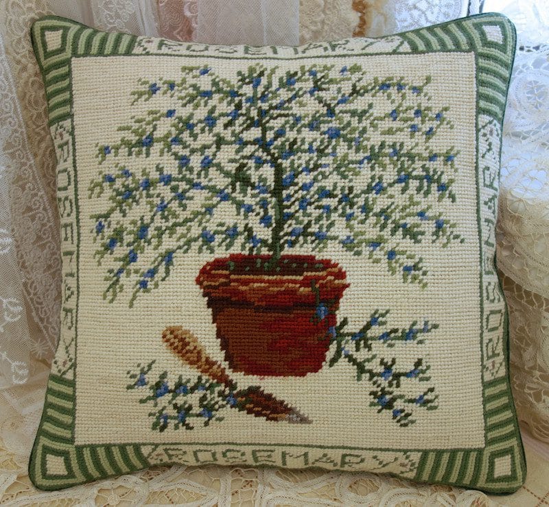 Blue Iris Needlepoint Pillow Needlepoint Online