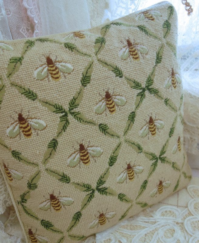 Needlepoint Pillow with Functional Bee Pattern Online Needlepoint Shop ...