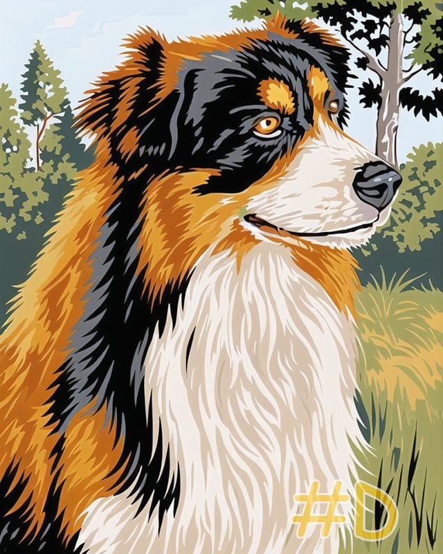 Australian Shepherd in Nature Counted Cross Canvas Needlepoint Online