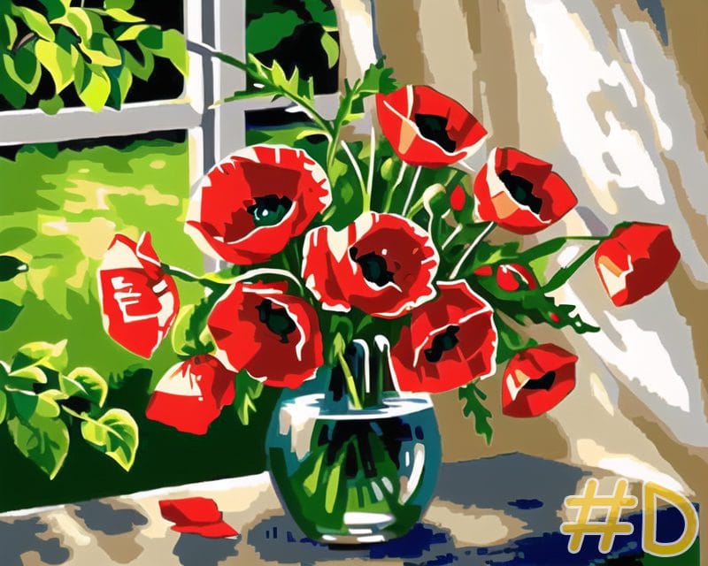 Sunflower and Poppy Needlepoint Canvas Online Needlepoint Shop For ...