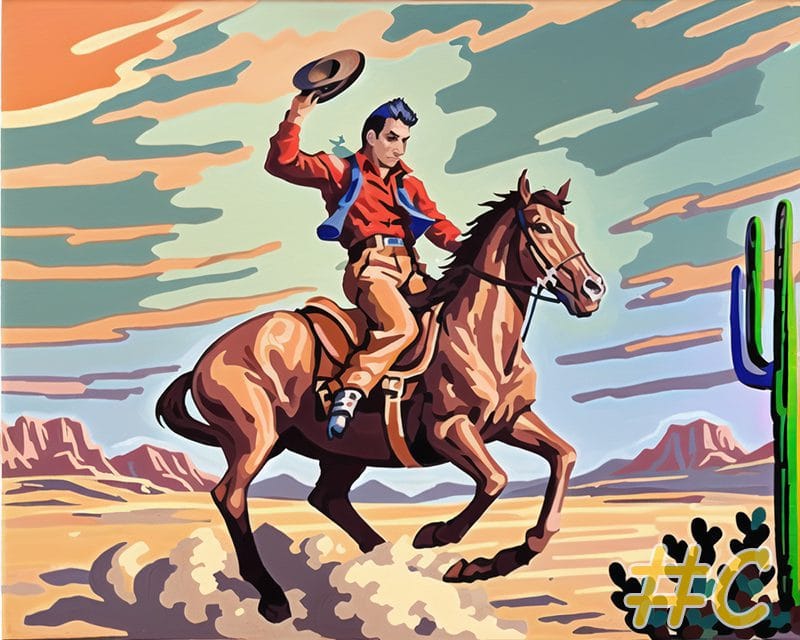 Western Cowboy Adventures Hand Painted Needlepoint Canvas Set Online ...